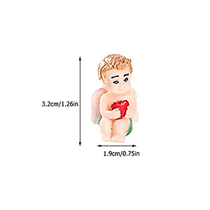 Yardwe 4pcs Cupid Couple Wedding Table Decor House Ornaments Cupid Miniature Statue Cupid Sculpture Cupid Garden Loves Cupid Figurines Tabletop Fairy Statue Resin Makeup Number Lovers