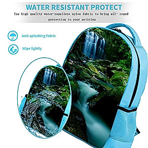 VBFOFBV Unisex Adult Backpack with for Travel Work, Rainforest Waterfall Landscape