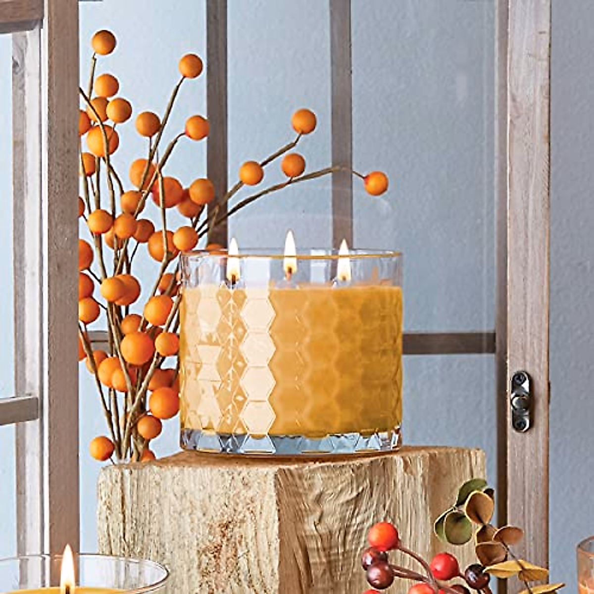 Root Candles Honeycomb Beeswax Blend Scented Candle, 12-Ounce, Bourbon Pear