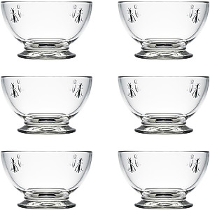 La Rochere Napoleon Bee Bowl (Set of 6), 9 oz, Clear