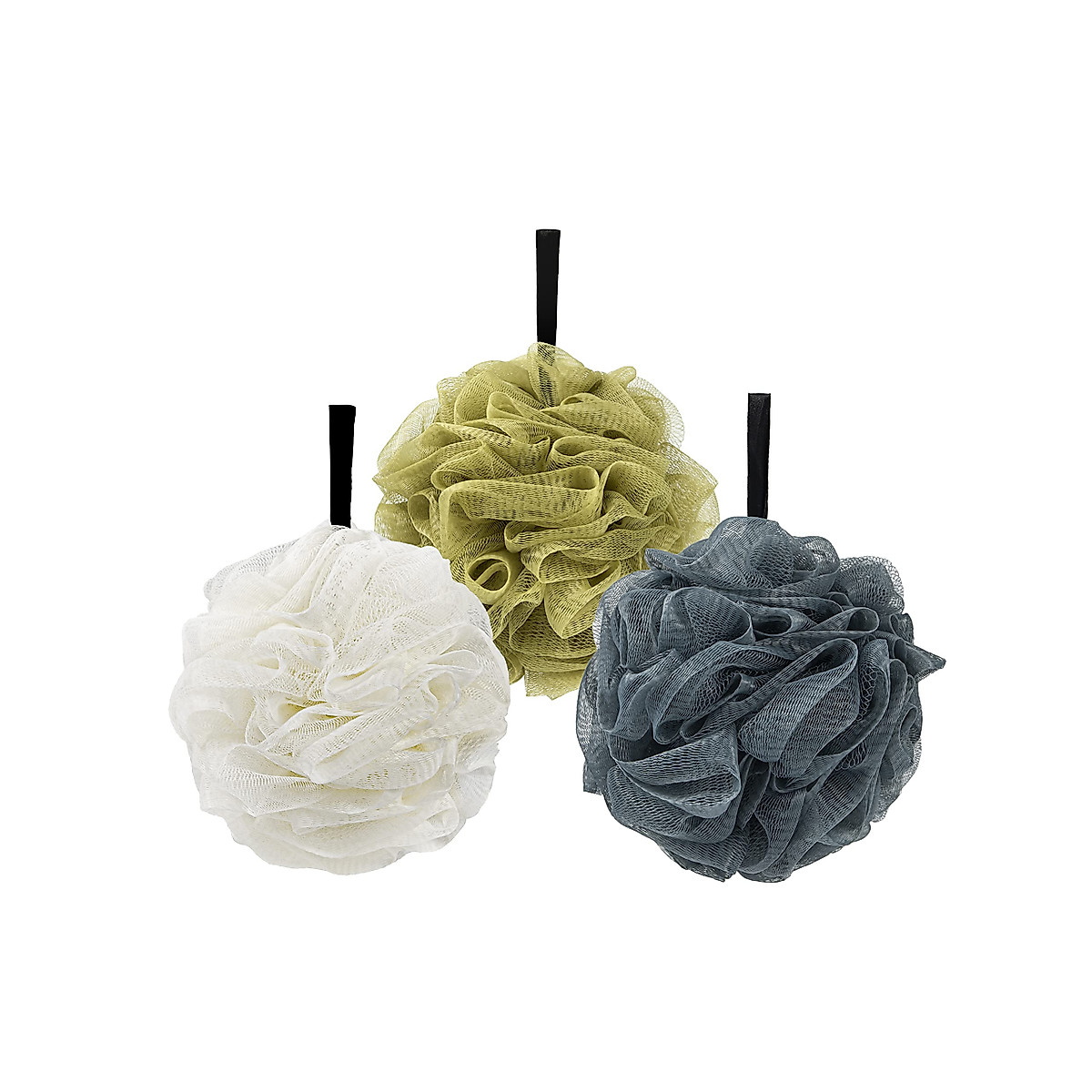 Shower Bath Loofah Sponge Shower Ball Body Scrubber Exfoliator - Set of 3
