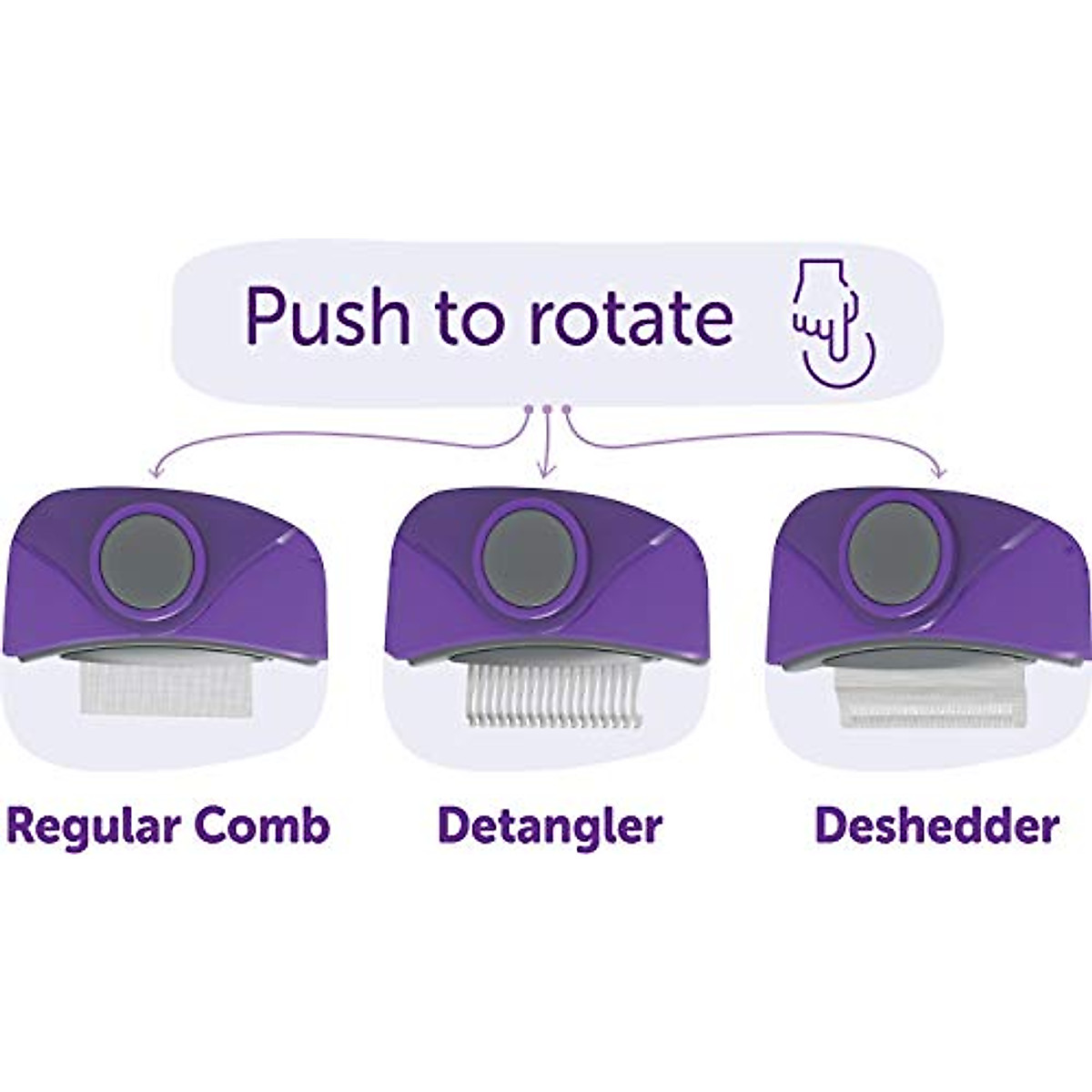 Hertzko 3 in 1 Pet Deshedding, Demattaning and Combing Tool.- Gently Removes Loose Undercoat, Mats and Tangled Hair. Great for Travel! Compact Brush for Dogs, Cats, Horses and Small Animals