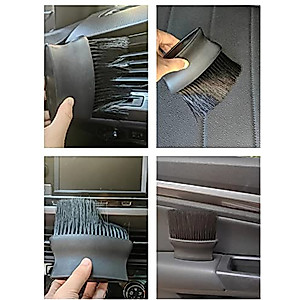 Grafken Car Long Hair Wide Handle Brushes Auto Interior Detail Cleaning Dust Removal Brush for Car Interior, Air Vents, Dashboard, Emblems, Scratch Free, black