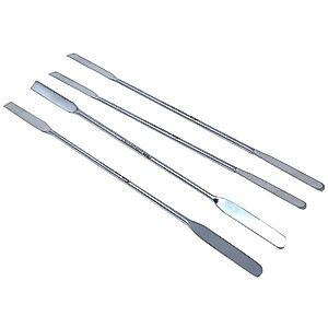 A2Z-SQRD4-7 Stainless Steel Double Ended Micro Lab Spatula Sampler, Square & Round End, 7" Length, 4/Pack