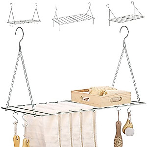 WYCQKL Clothes Drying Rack with 4 S Hooks, Space Saving Clothes Dryer, Fold Flat Laundry Rack for Small Item