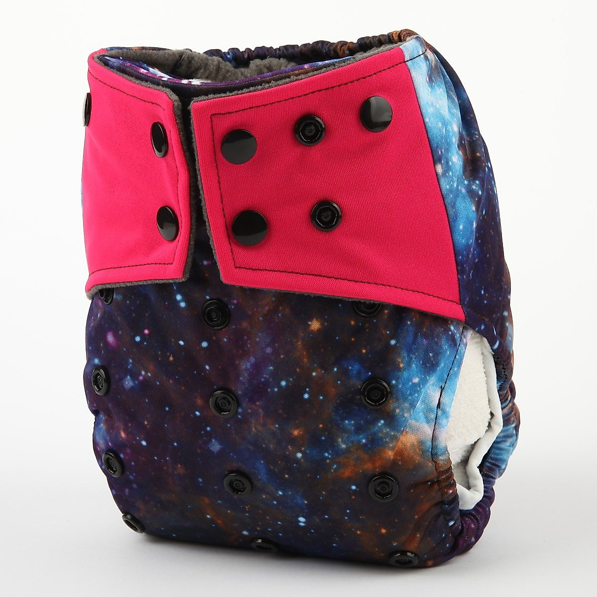 Sigzagor Baby AIll in One Night AIO Cloth Diaper Nappy Sewn in 5 Layer Insert Reusable Washable for Girls (Galaxy)