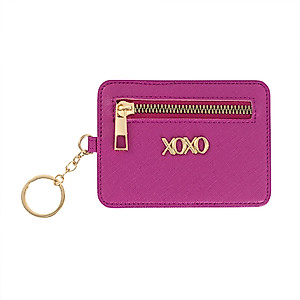 XOXO Women’s Wallet Mini Mgenta Saffiano Leather Key Card Id Coin Case, XW321348G-42-A11