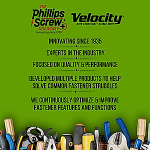 Velocity Long Length Exterior 7 Inch Wood Screws - T25 Torx Bits (Size #12) – Rust Resistant Long Wood Screw Set with Stick Tight Hexstix Driver Bit, (25 Count)