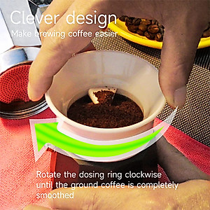 SHANGFEI Dosing ring for moka pot,Coffee powder filler funnel,Anti-flying powder,Moka pot accessories (55mm for 1-3cup moka pot)