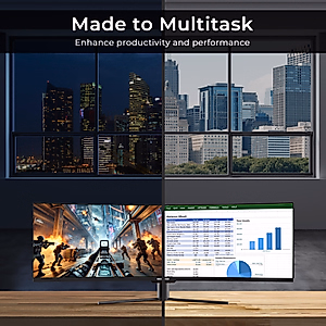 Deco Gear 49" Curved Ultrawide 5K Gaming Monitor, 32:9, 120 Hz, 101% NTSC 100% sRGB, Adjustable, Home Office and Entertainment Workstation