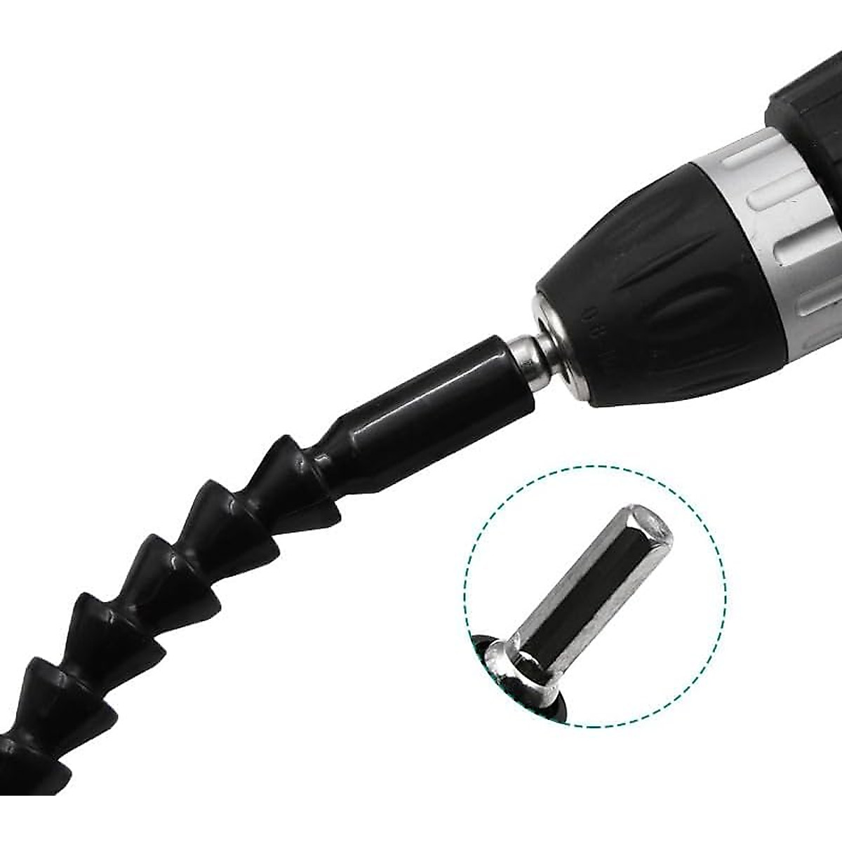 Superbit,Flexible Drill Bit Extension from any Angle,Super Bit Screwdriver Flexible Bends and Twists 360 degrees,Bendable Superbit Tool Shaft (2pcs,Black)