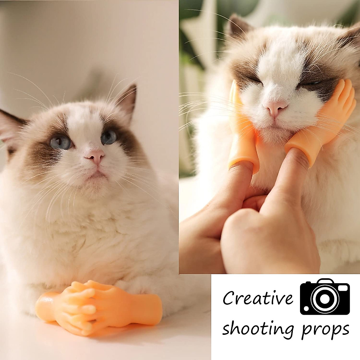 14 Pack Tiny Finger Hands,Flat Hand Style Mini Hand Finger Puppets,Fun and Realistic Little Finger Hands for Puppet Show,Gag Performance