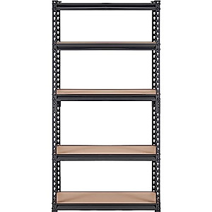 VEVOR Storage Shelving Unit, 5-Tier Adjustable, 2000 lbs Capacity, Heavy Duty Garage Shelves Metal Organizer Utility Rack, Black, 30" L x 12" W x 60" H for Kitchen Pantry Basement Bathroom Laundry