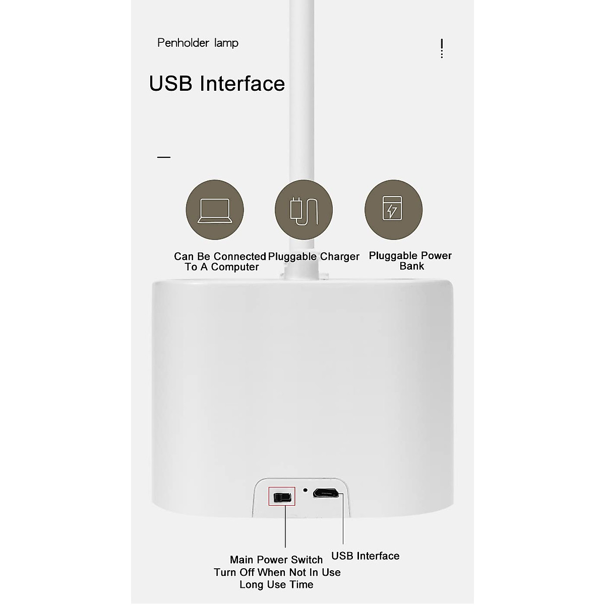 Bovmics LED Desk Lamp with 2 USB Charging Port and 3 AC Outlet, 3 Color Temperatures,Adjustable Neck, On/Off Switch,Eye-Caring Home Office Foldable Table Lamp (White)