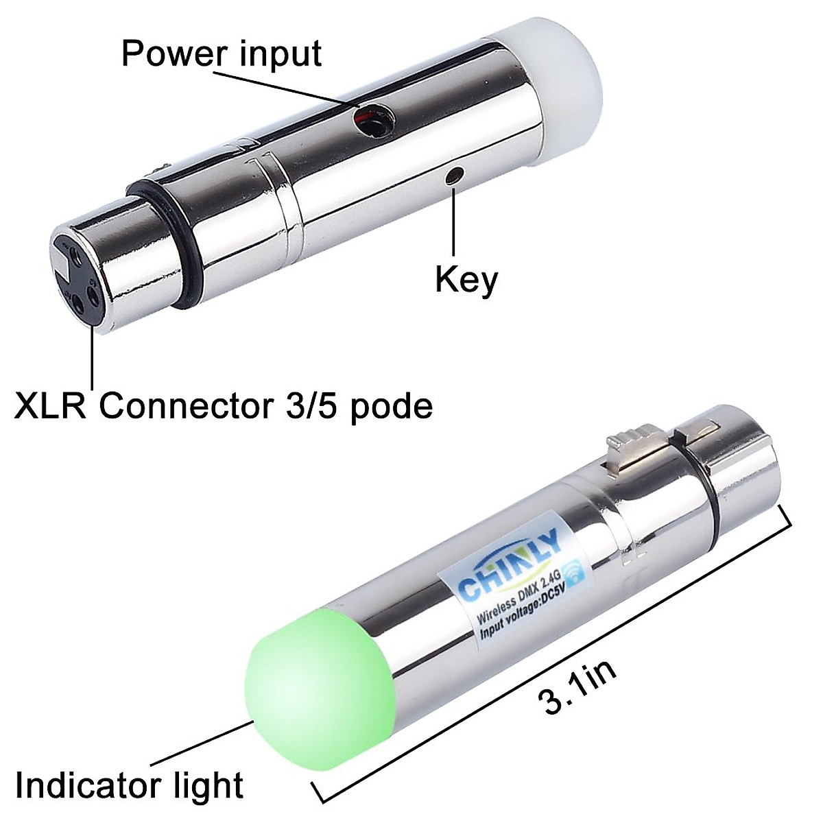 CHINLY DMX512 DMX Dfi DJ 2.4G Wireless 1 Receiver LED Lighting Control for LED Stage Par Party Light