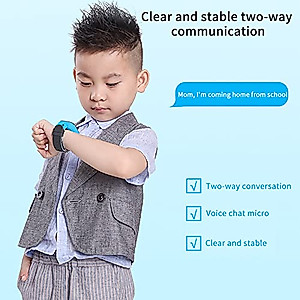 Children's Phone Watch Smart Positioning IPX7 Swimming-Grade Waterproof Photo Multi-Function Two-Way Call Smart Watch Blue Halloween Window Decorations 204