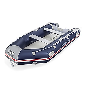Bestway Hydro-Force Mirovia Pro Inflatable 5 Person Outdoor Water Lake Raft Boat Set with 2 Aluminum Oars, Hand Pump, Pressure Gauge, and Repair Patch