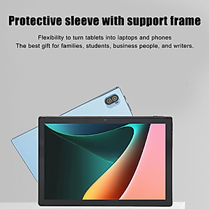 2 in 1 Tablet with Case Keyboard Mouse, 10.1 inch 4G LTE WiFi Tablet PC, 8GB 256GB Octa Core, BT5.0, Dual Camera, 5G WiFi, Blue (US Plug)