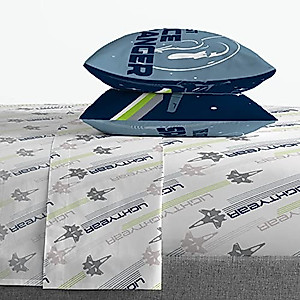 Jay Franco Disney Pixar Lightyear Ready to Go Full Size Sheet Set - 4 Piece Set Super Soft and Cozy Kid’s Bedding Featuring Buzz - Fade Resistant Microfiber Sheets (Official Disney Pixar Product)