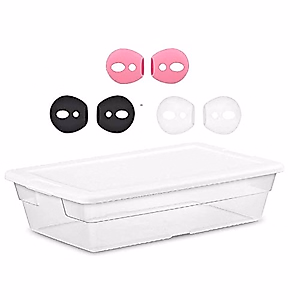 BLLQ AirPods Ear Tips Ear Gels Anti-Slip Earuds Cover Silicone Compatible with AirPods 2 & AirPods 1 or EarPods 【 Fit in The Charging Case 】 3 Pairs White/Black/Pink