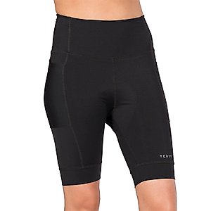 Terry Bike Shorts Women Padded Cycling Shorts for Women, Hi Rise Holster High Waisted Compression Shorts, Reg & Plus Sizes - Black, 1X