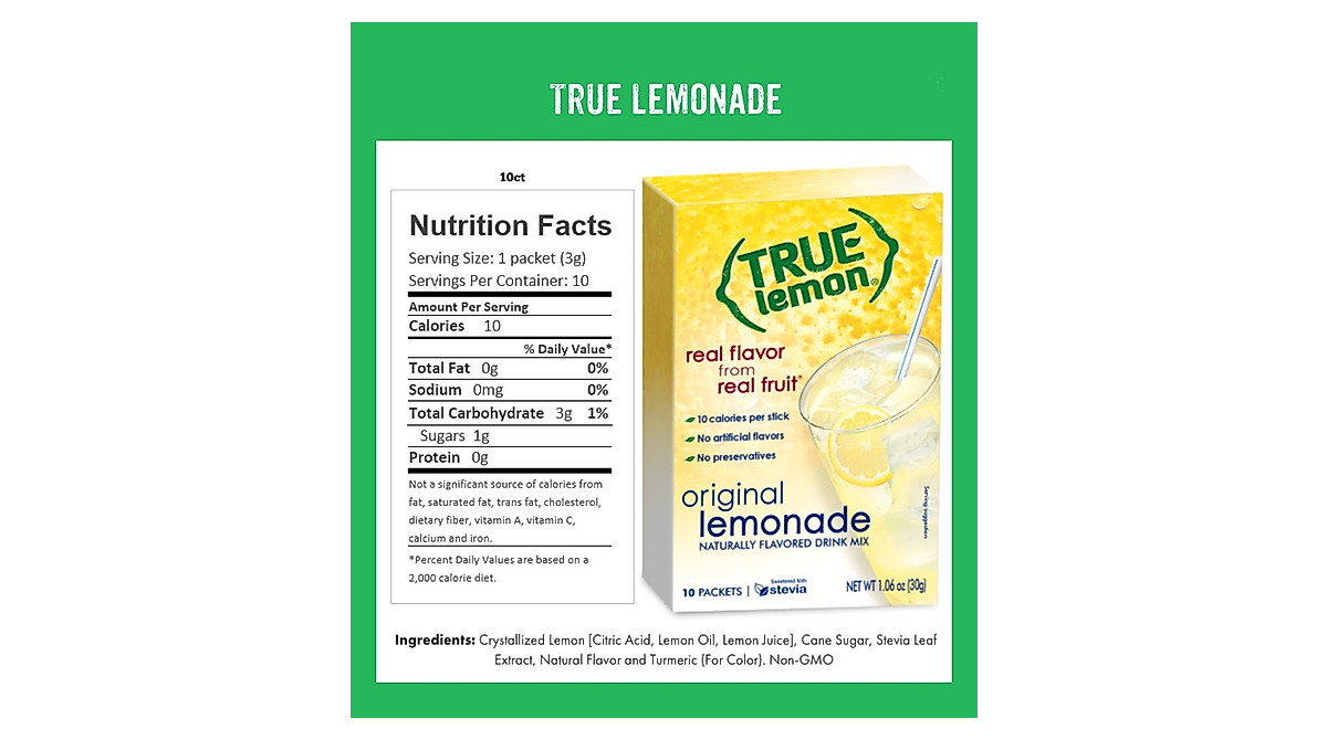 True Lemon Lemonade Mix: Natural, Low Calorie, 120 Count