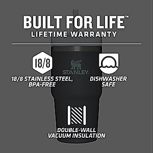 Stanley Quencher H2.0 FlowState Stainless Steel Vacuum Insulated Tumbler with Lid and Straw for Water, Iced Tea or Coffee, Smoothie and More, Charcoal, 20 oz