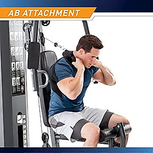 Marcy 150lb. Stack Home Gym with Pulley, Arm, and Leg Developer Multifunctional Workout Station for Weightlifting and Bodybuilding – 300 lbs Capacity MWM-4965, Black