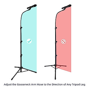 Mic Stand Boom Microphone Stands Tripod Gooseneck mic arm stand Height Adjustable 3'- 6' with Mic Clips and 3/8" - 5/8" Adapter Microphone stand for Singing