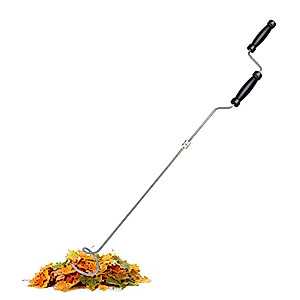 Compost Aerator Tool, Compost Turner and Mixing Tool for Outdoor Composting, Stainless Steel Manual Compost Bin Aerator Rotating Aerator Soil Tiller