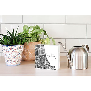 Minimalistic Chicago Map, JoyRide Home Decor Wood Block Sign, 5"x5" Freestanding, Shelf or Wall Displayed, Artist Designed Home Décor.