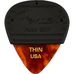 Fender Mojo Grip Guitar Picks 351 Shape, Celluloid, Tortoise Shell, Thin, 3-Pack