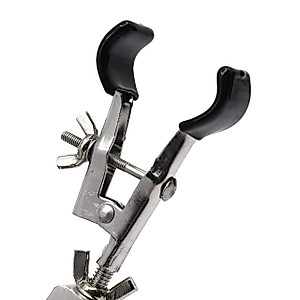 EISCO Burette Clamp with Bosshead/Test Tube Holder - PVC Coated Round Jaws, Opens up to 45mm