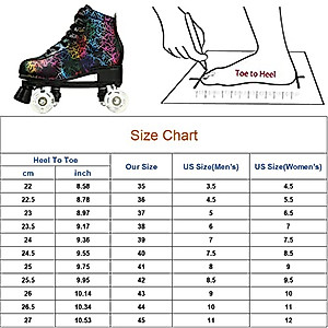 LEAFIS, Roller Skates Classic High-top for Adult Outdoor Skating Light-Up Four-Wheel Roller Skates Shiny Roller Skates for Women (Lightning Black Flash Wheel,44), 44 US 9.5