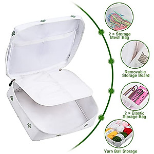 Coopay 58 Piece Crochet Kit with Yarn and Knitting Accessories Set, Cute Knitting Kit for Beginners Include Soft Grip Crochet Hooks, Lace Crochet Needles, Crochet Yarn Balls, Cable Needles & More