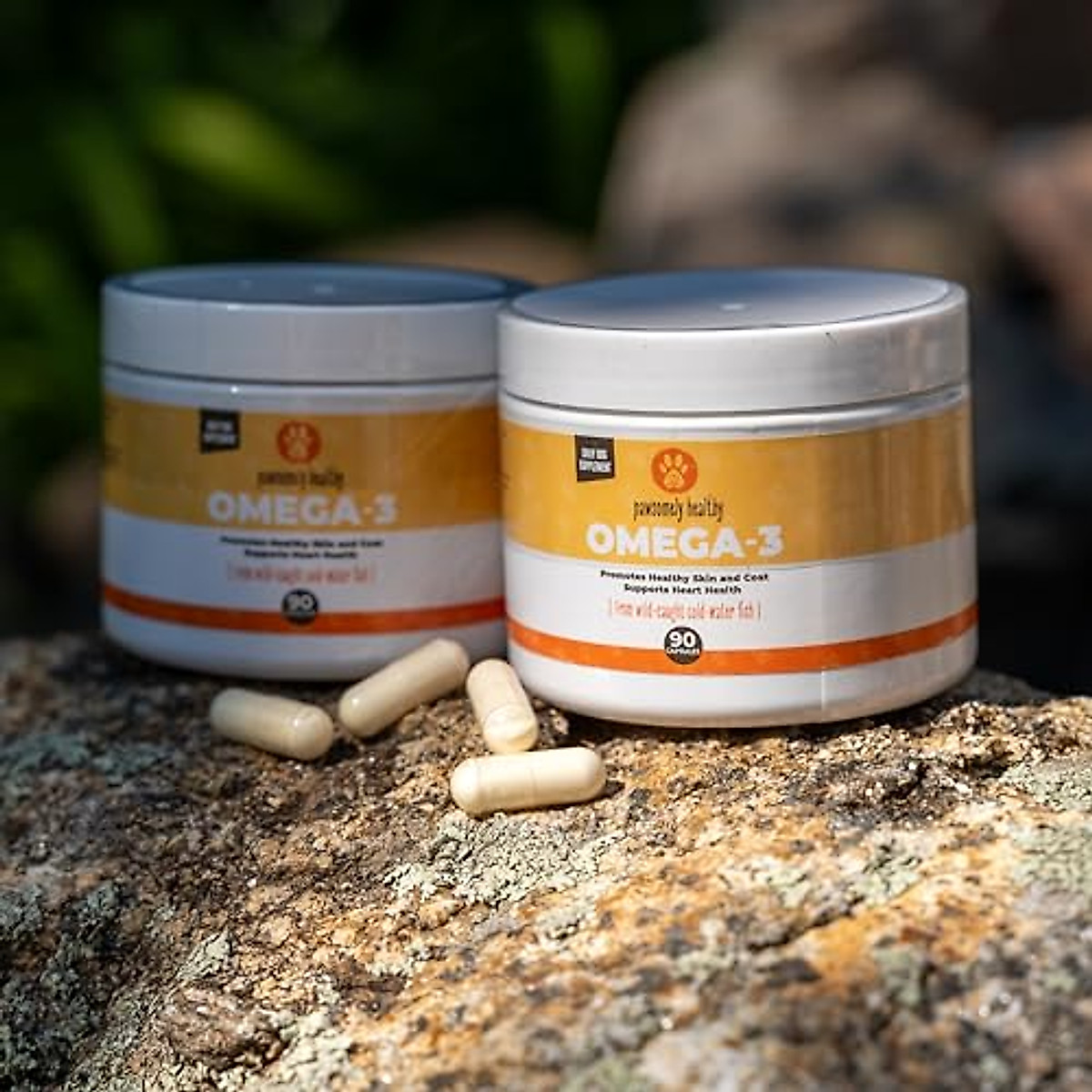 Omega-3 Fish Oil for Dogs by Pawsomely Healthy - High in EPA, DHA - Allergies, Itching, Shedding - Supports Immune System, Skin, Coat, Heart, Joints - 90 Powder Capsules