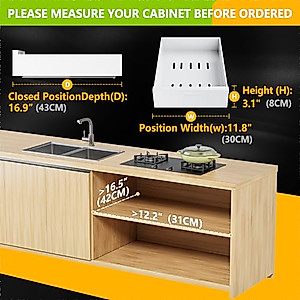 Mlinavn Pull out Cabinet Organizer, No drill Slide out Cabinet Drawers Heavy Duty Organizers and Storage with Fixed Adhesive Nano Film,Compatible Framed Cabinets Shelves for Kitchen Pantry White