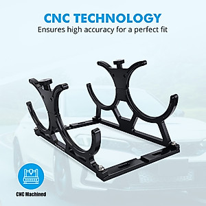 NICECNC 7” Nitrous Oxide Nos Dual Bottle Holder Bracket Billet Aluminum for Dual 10-15 Lb Bottles Black