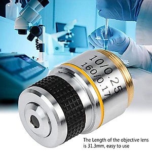 10X Achromatic Objectives Lens 185 Conjugate Distance Walfront Biological Microscope Achromatic Objectives Lens for Optical Instruments Conversion Objective Lens