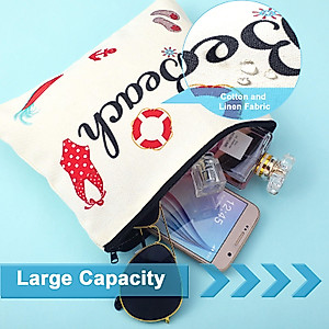 Svee 3 Pieces Beach Survival Kit Cosmetic Bag Travel Bag Pouch Bag Accessories for Birthday Appreciation Thanksgiving Day Valentine's Day