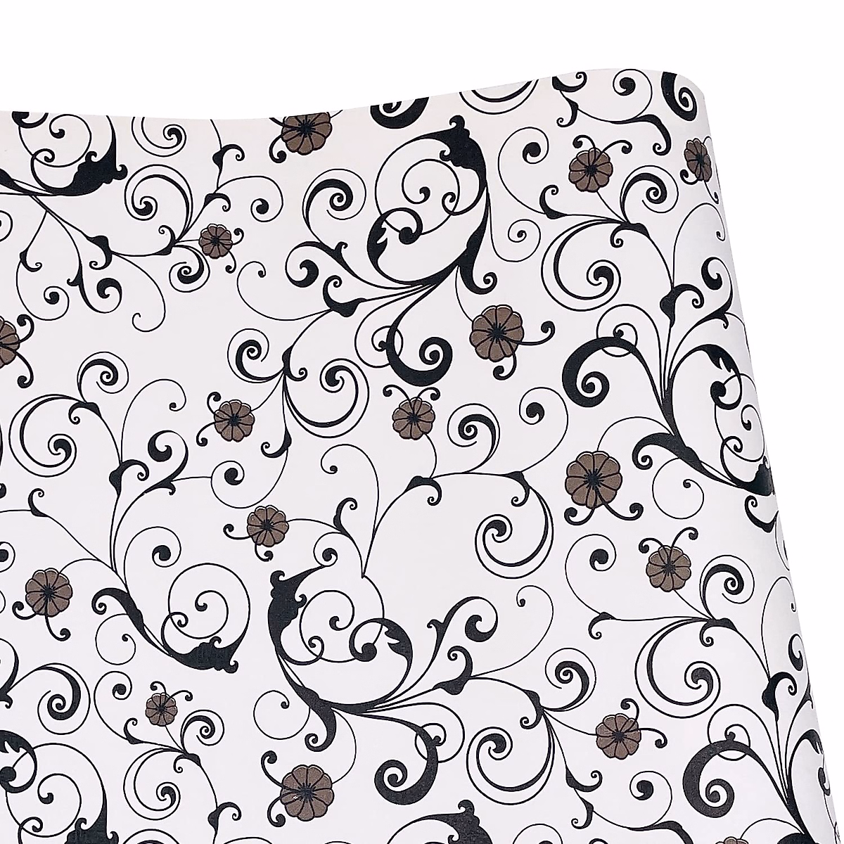 Yifely Black Vine Shelf Liner Self-Adhesive Furniture Paper DIY Dresser Drawer Covering Sticker 17.7 Inch by 9.8 Feet