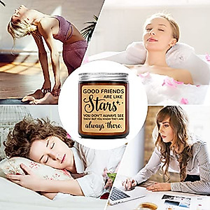 Good Friends are Like Stars Gifts - Lavender Scented Candles, Funny Birthday Christmas Gifts for Women Friends, Girlfriend, Mom, Sisters, Besties Scented Candles for Men Women