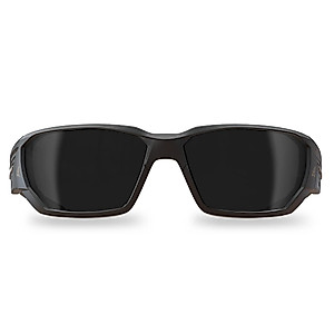 EDGE XD416VS Dawson Wrap-Around Anti-Fog/Vapor Shield Safety Glasses, Anti-Scratch, Non-Slip, UV 400, Military Grade, ANSI/ISEA & MCEPS Compliant, 5.04" Wide, Matte Black Frame/Smoke Lens