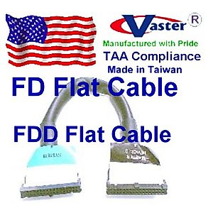 Vaster SuperEcable - 20445-3 Pcs/Pack - FD/Floppy Cable, 3.5″Disk Drive Round Cable, 12 Inches, 1 Device,