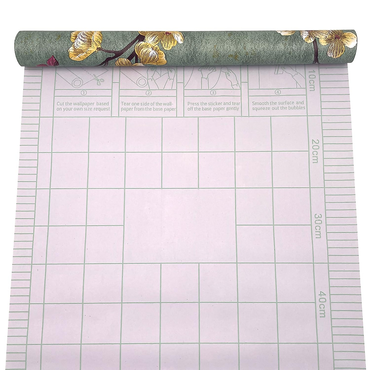 Yifasy Shelf Liner for Kitchen Cabinets Closet Water Resistant Easy Clean Self Adhesive Refresh Furniture Surface 118x18 Inch Beige Plum Floral