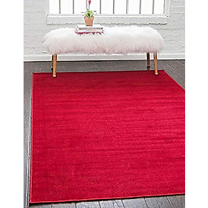 Unique Loom Williamsburg Collection Casual Transitional Solid Vibrant Area Rug, 5 x 8 ft, Red