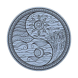 Yin Yang Day and Night Steel Blue PopSockets PopGrip: Swappable Grip for Phones & Tablets