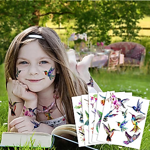 Hummingbird Temporary Tattoos,20 Sheets 160 Pieces Hummingbird Themed Tattoos Stickers Party Decoration Supplies Party favors for Kids Adults