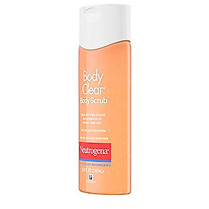 Neutrogena Body Clear Oil Free Acne Body Scrub with Salicylic Acid Acne Treatment Medicine, Exfoliating Salicylic Acid Body Wash to Treat Acne on Back, Chest, and Shoulders, 8.5 fl. oz