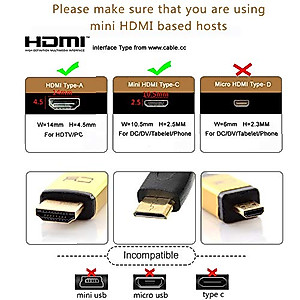 Tivid 15CM Mini hdmi 90 Degree Adapter Mini hdmi Right Angle Male to HDMI Female Cable Adapter Connector Support 1080P Full HD, 3D (0.15m, Downward Angle).